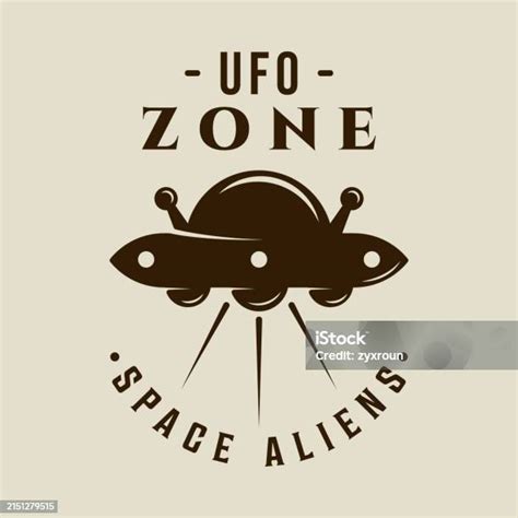 Ufo 우주선 로고 빈티지 벡터 미니멀리스트 일러스트 템플릿 그래픽 디자인 항공 우주 기호 또는 복고풍 타이포그래피를 사용한 천문학 개념에 대한 기호 Sf 영화에 대한 스톡