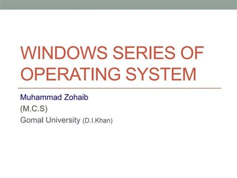 Windows Operating System Presentation Ppt