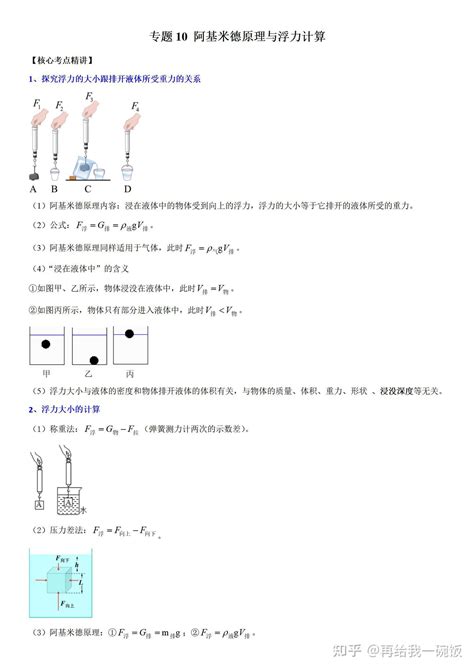 初中物理——中考二轮复习 力学核心考点精讲必刷题型练习（全国通用） 知乎