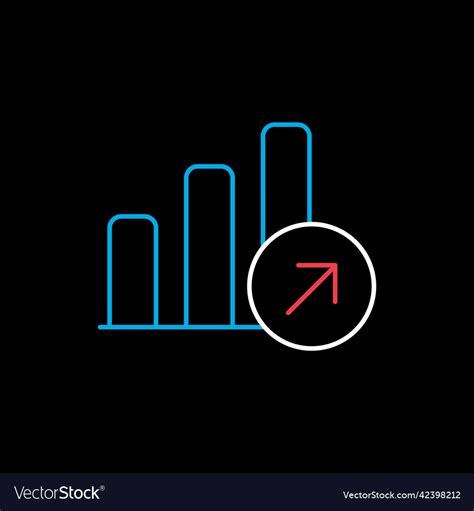 Growth Graph Outline Icon Finances Sign Royalty Free Vector