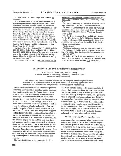 Pdf Selection Rules For Diffraction Dissociation