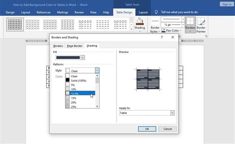 How To Add Background Color To Tables In Microsoft Word