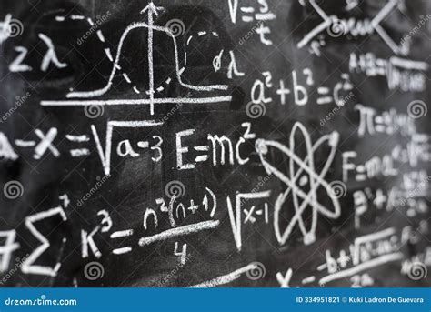 Mathematical Operations And Quantum Physics Formulas Handwritten On The