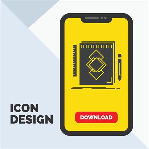 Design Tool Identity Draw Development Glyph Icon In Mobile For Download Page Yellow
