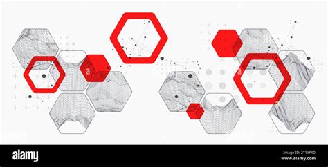 Modern Science Or Technology Abstract Background Using Hexagonal Shapes Wireframe Spot Surface