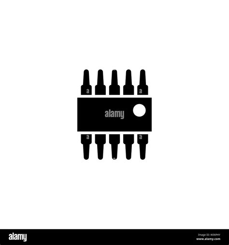 Chip Flat Vector Icon Simple Black Symbol On White Background Stock Vector Image And Art Alamy