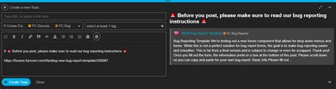 Bug Reporting Template Is Broken Feedback Funcom Forums