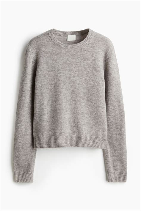 Pull Gris Clair Chiné Femme Handm Fr