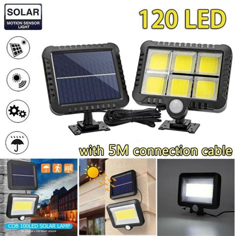 Cob Solar Led Outdoor Light Lampu Solar Luar Rumah Auto On Off Sensor Lamp Waterproof