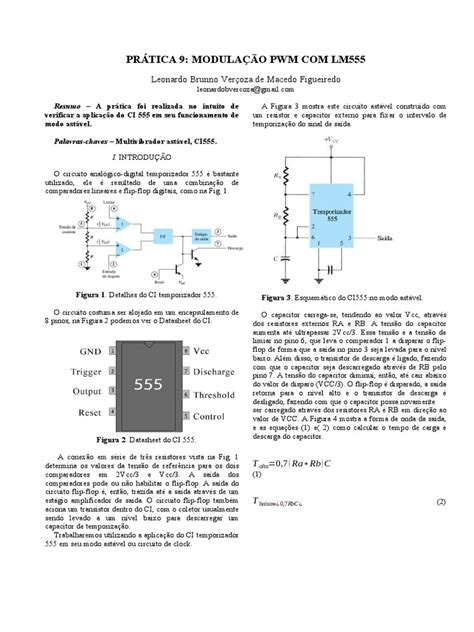 Modulação Pwm Com Lm555 Pdf Rede Elétrica Capacitor