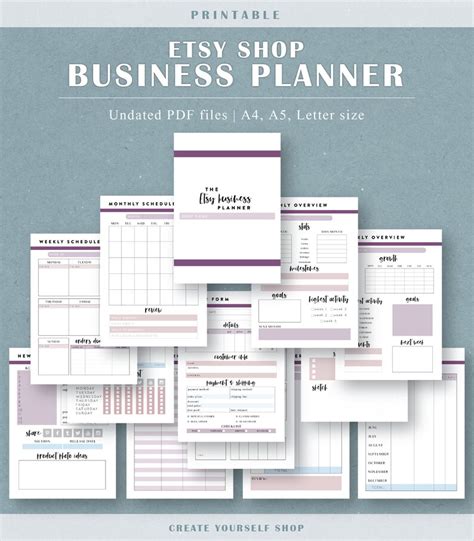 Etsy Business Planner Printable Small Business Planner Printable Planner Social Media