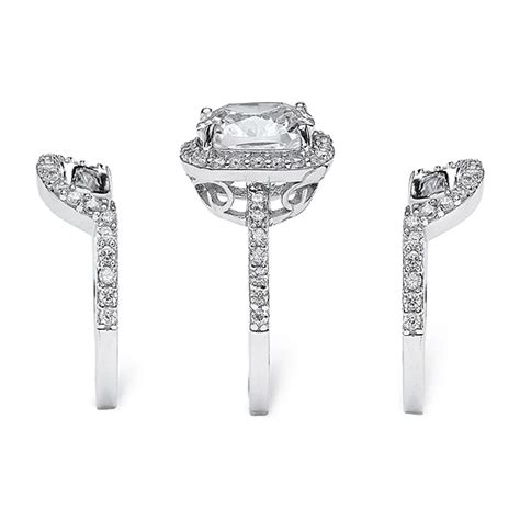 Diamonart® Womens 4 14 Ct Tw White Cubic Zirconia Platinum Over