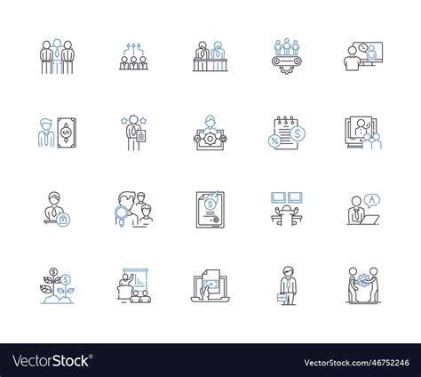 Coaching And Mentorship Outline Icons Collection Vector Image