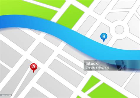 Map Navigation System Stock Illustration Download Image Now Blue