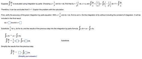 Solved Integration By Parts Question Chegg