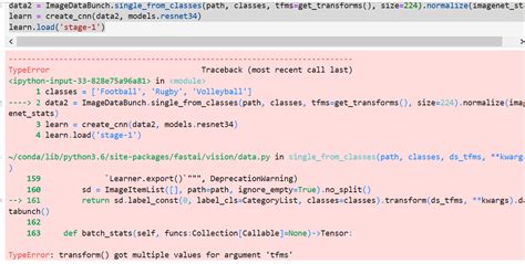 Transform Got Multiple Values For Argument Tfms Lesson 2 Part 1