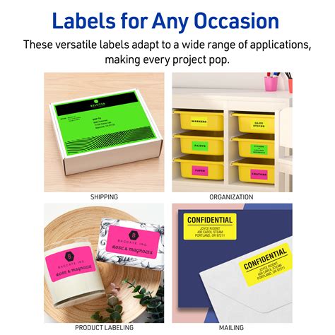 Assorted Neon Shipping Labels Sure Feed 2 X 4 5956 Avery Avery