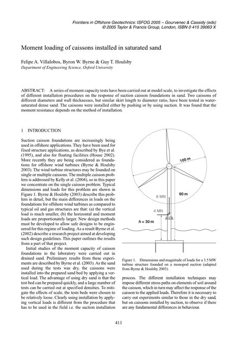 Pdf Moment Loading Of Caissons Installed In Saturated Sand