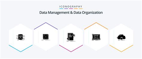 Data Management And Data Organization 25 Glyph Icon Pack Including Checklist System Problem