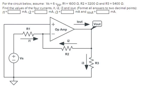 Solved For The Circuit Below Assume Vs 6 Vpp R1 1600