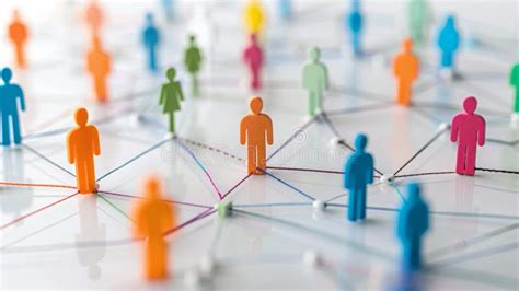 Network Of Colorful Figures Representing Social Connections Generative Ai Stock Image Image