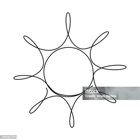 태양 연속 한 줄 아이콘입니다 여름 태양 등고선 기호입니다 태양 하늘에 대한 스톡 벡터 아트 및 기타 이미지 태양 하늘 한붓그리기 햇빛 Istock