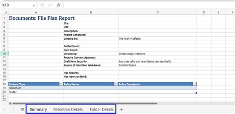How To Generate File Plan Report For Document Library In Sharepoint