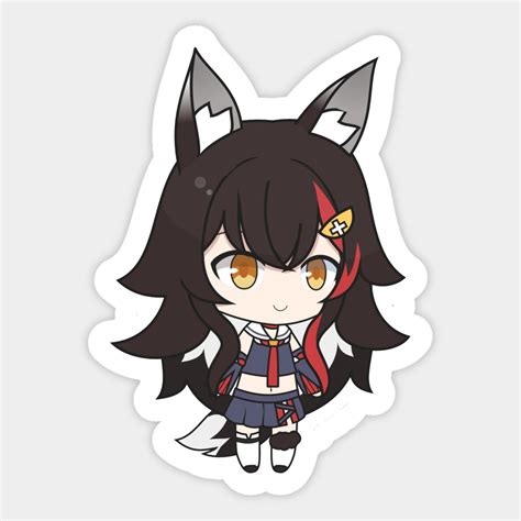 Ookami Mio Hololive Chibi Sticker Ookami Mio Chibi Anime Holo