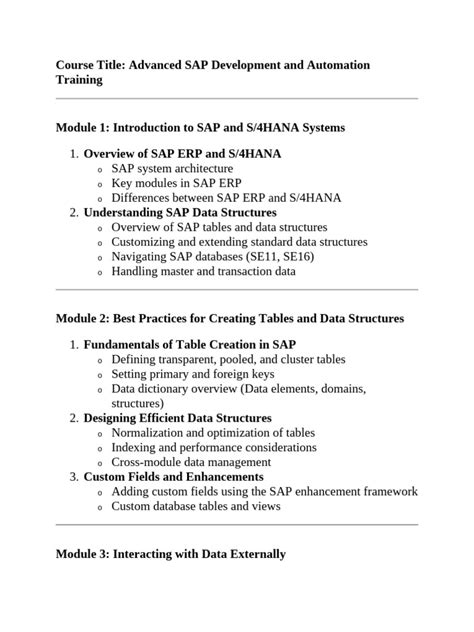 Sap Hana Training Course Contents Pdf Databases Mobile App