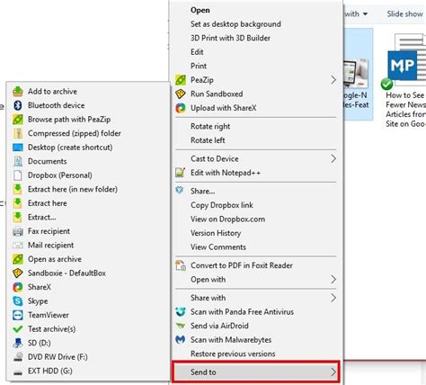 how to customize the send to right click menu in windows 10