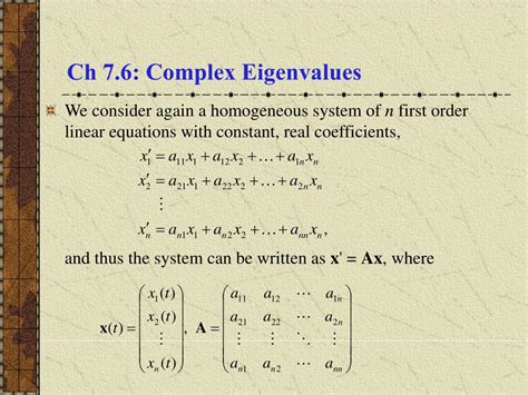 PPT Ch 7 6 Complex Eigenvalues PowerPoint Presentation Free Download ID 5577275