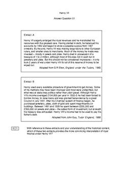 Henry VII Tudor Source Based Questions By Strategic Study Skills