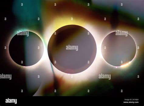 bokeh light circles with chromatic edges abstract eclipse effect