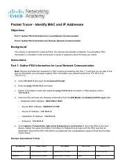 Packet Tracer Identify Mac And Ip Addresses Pdf Packet Tracer Identify MAC And IP
