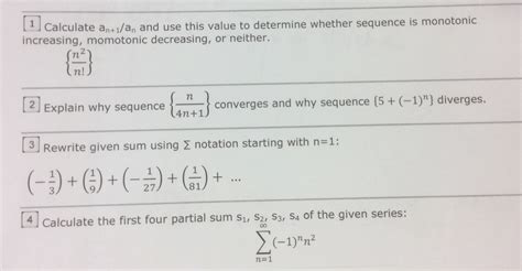 solved calculate a n 1 a n and use this value to determine