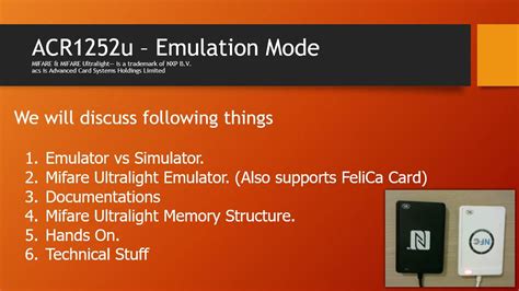 Acr1252u As A Emulator Youtube