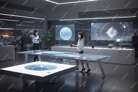 Premium Ai Image Spatial Holographic Displays Interactive 3d Workspace Visualizationspatial
