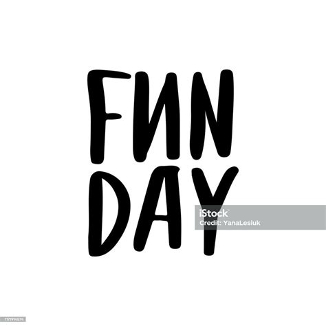 재미있는 날 벡터 손으로 그린 글자 문구입니다 블로그와 소셜 미디어를 위한 현대적인 브러시 서예 T 셔츠에 대한 스톡 벡터 아트 및 기타 이미지 Istock