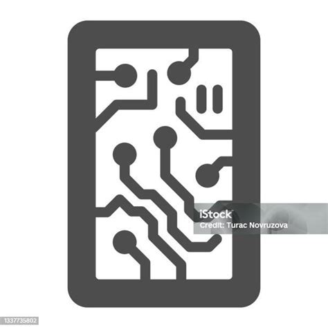 다이오드 솔리드 아이콘 전자 컨셉 흰색 배경의 Pcb 벡터 사인 모바일 컨셉 및 웹 디자인을 위한 글리프 스타일 아이콘이 있는