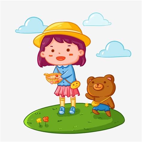 일러스트 만화 아이들 사랑스러운 만화 아이 클립 아트 귀여운 친구 만화 곰무료 다운로드를위한 Png 및 Psd 파일