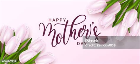 어머니의 날 벡터 배경 디자인 어머니의 날 타이포그래피 텍스트 튤립 꽃 요소 엄마를 위한 요소 0명에 대한 스톡 벡터 아트 및 기타 이미지 Istock