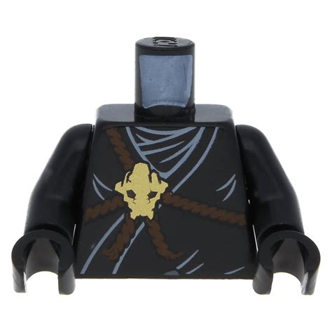 Lego Einzelteil 973pb0837c01 Black Torso Ninjago Brown Rope Gold