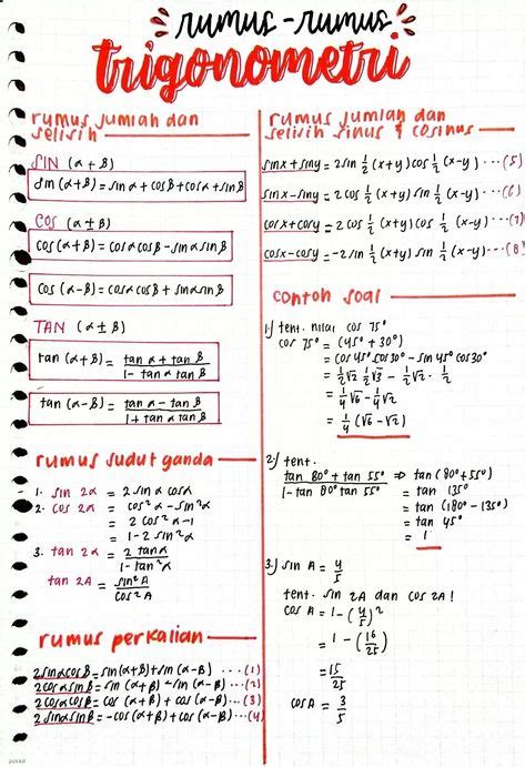Rumus Matematika Trigonometri