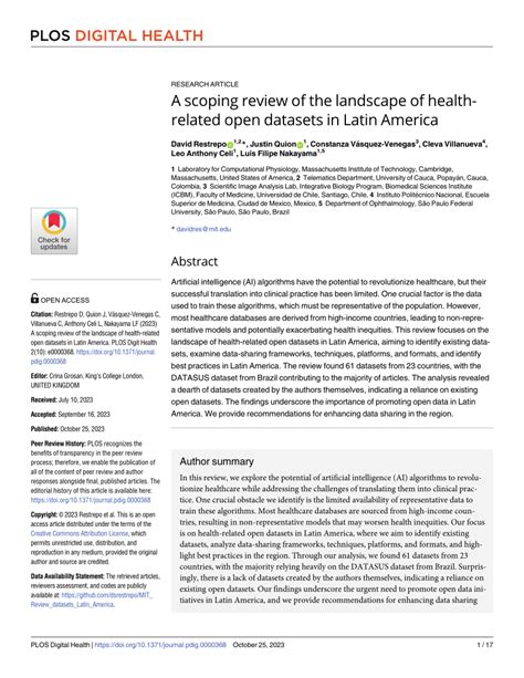 Pdf A Scoping Review Of The Landscape Of Health Related Open