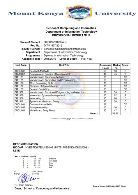 Transcript 2023may05 Dit 41627 2016 School Of Computing And