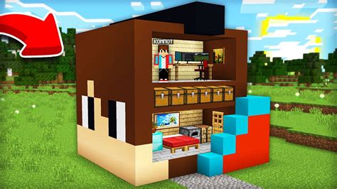 КАК ПОСТРОИТЬ ДОМ ВНУТРИ ГОЛОВЫ КОМПОТА В МАЙНКРАФТ Компот Minecraft Youtube
