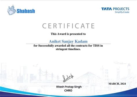 Aniket Kadam On Linkedin I Am Happy To Share That Ive Been Presented By Shabash Award For