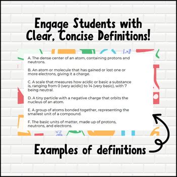 Chemistry Vocabulary Matching Worksheet Boost Babe Learning With Key Terms
