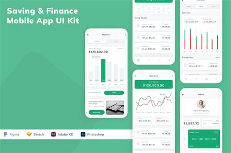 储蓄和金融移动应用app Ui Kit Fig Psd Sketch Xd 云瑞设计