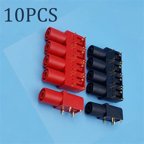 10pcs Right Angle Gold Plated 4mm Safety Banana Female Jack Pcb Socket
